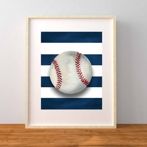 Baseball Wall Art Décor, Baseball Glove Bat Sports Room Art Prints ...