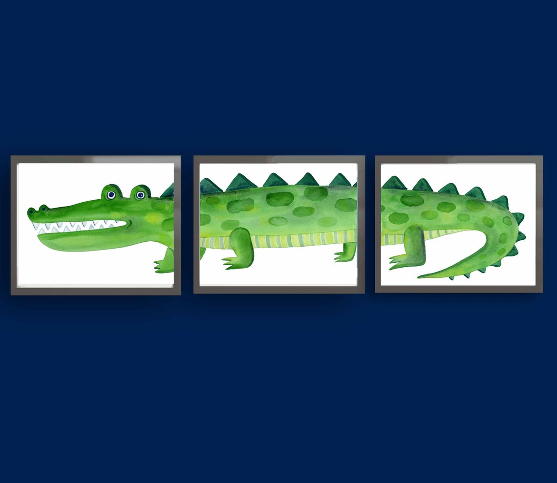 Alligator Art Alligator Decor Alligator Boy Nursery Art - Etsy
