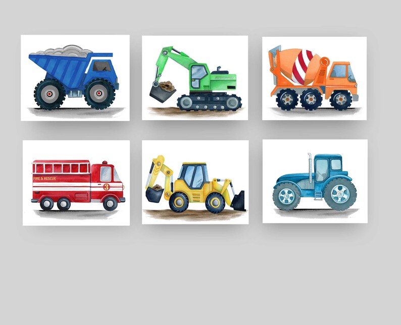 Construction Truck Wall Decor Construction Art Prints for - Etsy