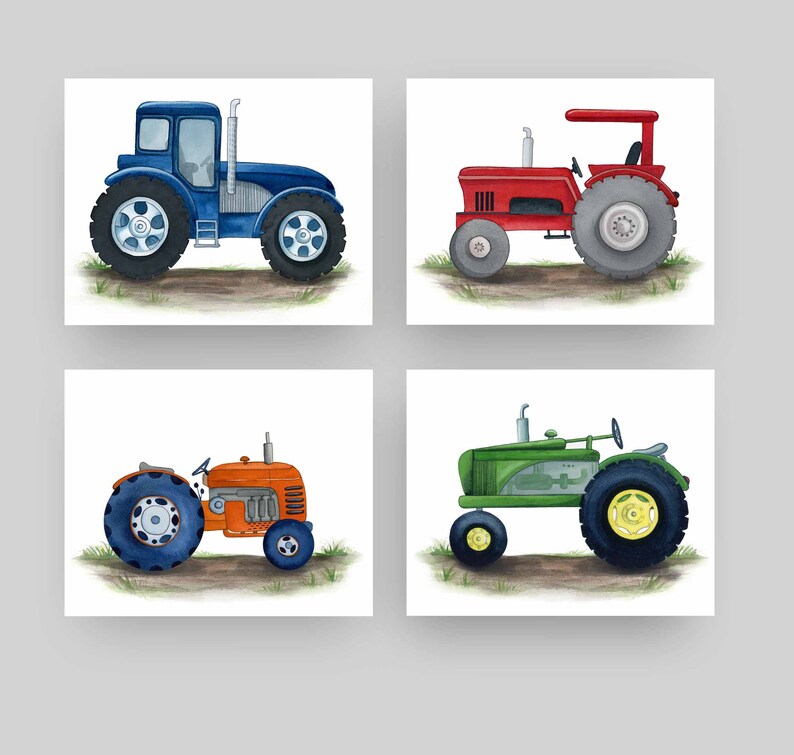 Tractor Wall Art Decor Tractor Art Prints for Boy Nursery or | Etsy
