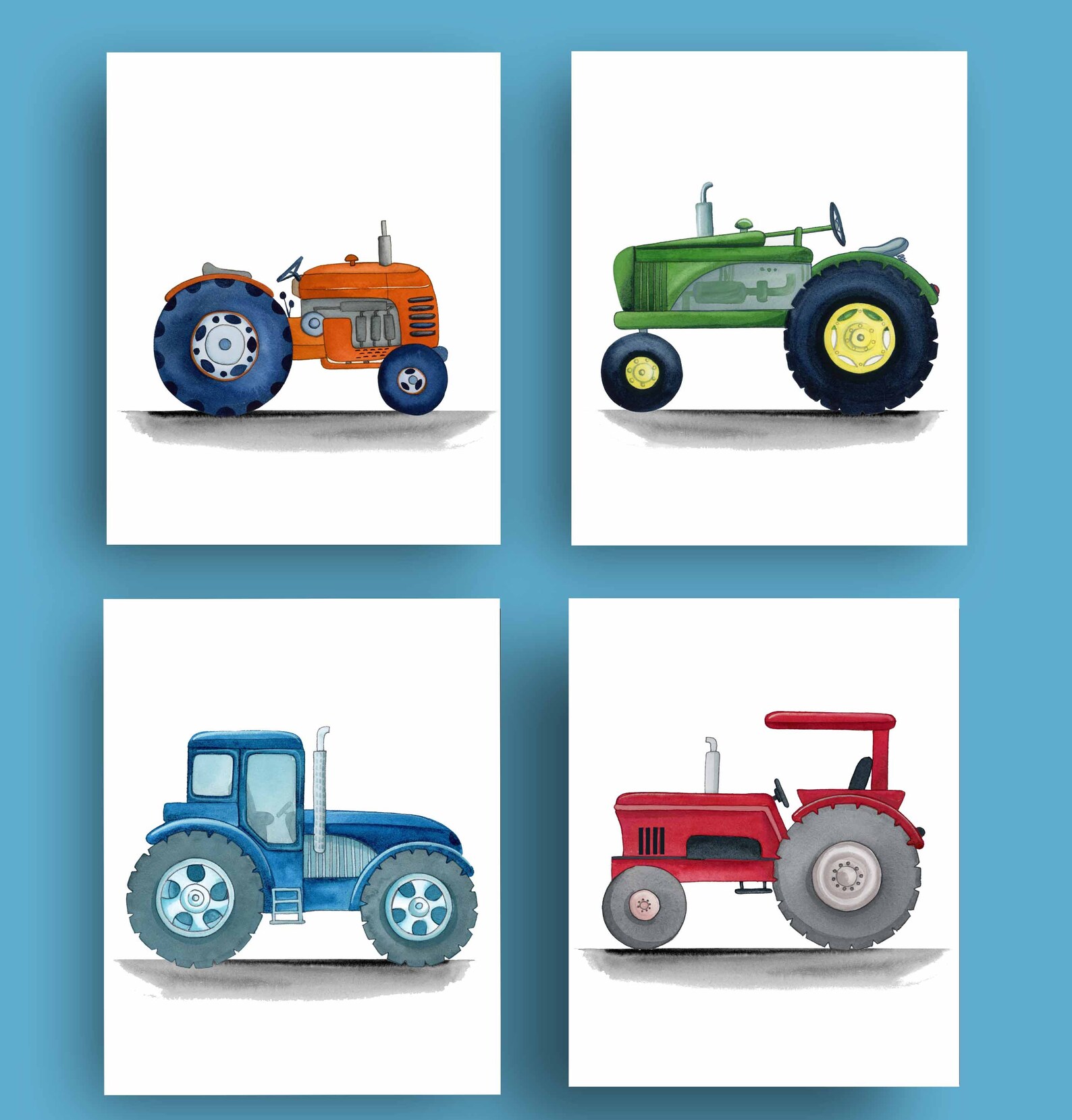 Tractor Wall Art Decor Original Watercolor Tractor Prints for - Etsy