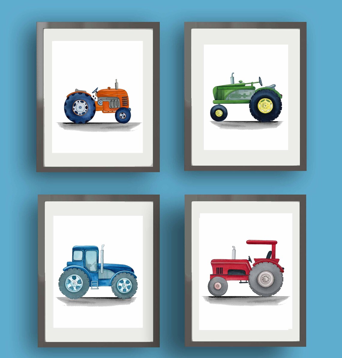 Tractor Wall Art Decor Original Watercolor Tractor Prints for - Etsy