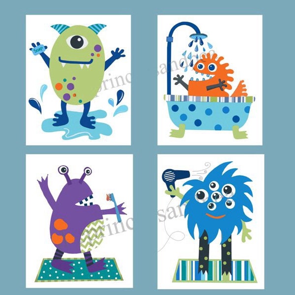 Monster Bathroom - Etsy