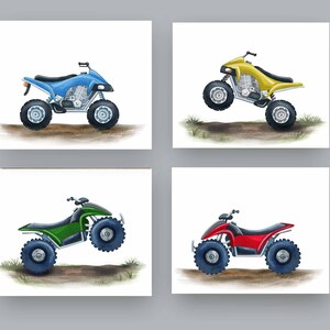 Four Wheeler Wall Art Decor for Boys Transportation Bedroom, Quad Bike ...