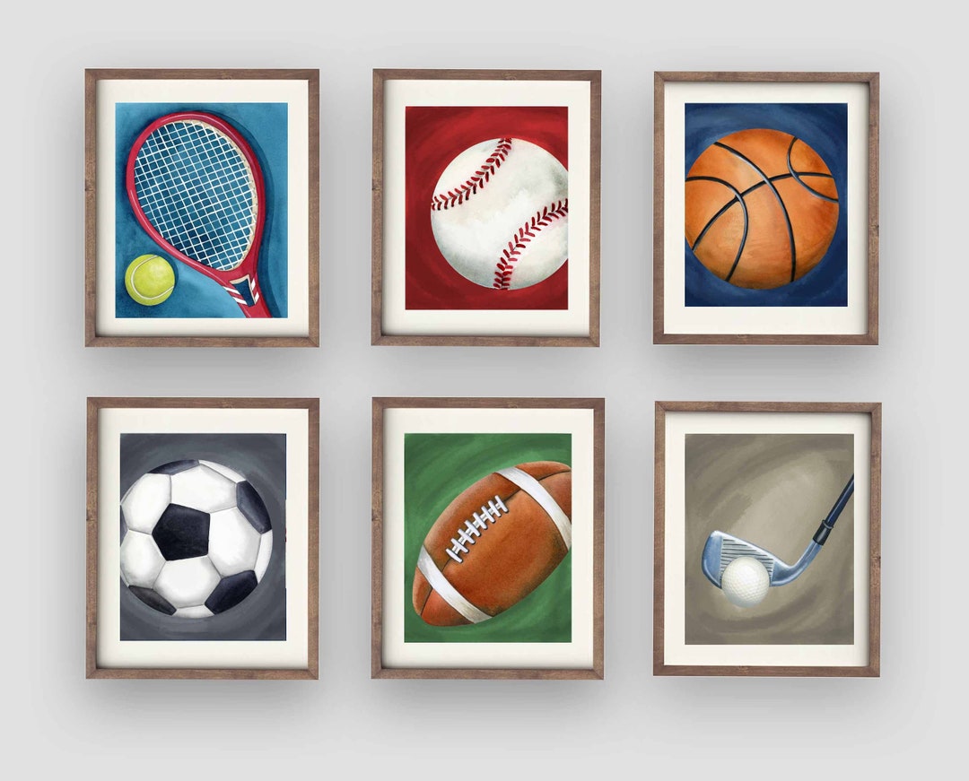 Sports Watercolor Painting Prints: Boy Nursery Bedroom Wall Art - Etsy