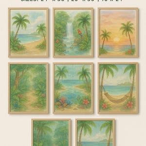 Tropical Paradise Wall Art Collection: Whimsical Nursery & Serene ...