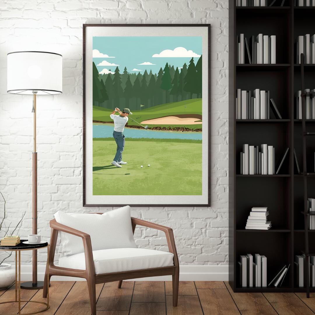 Golfer Vector Minimalist Image | Ideal Gift for Brothers, Fathers ...