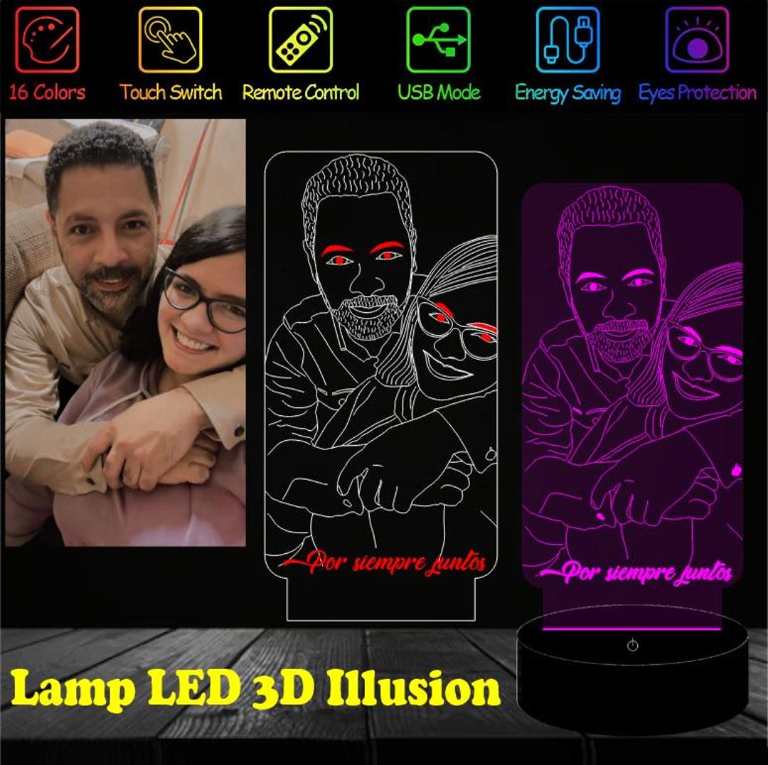 Lamp Lampe LED Ilusion 3D Lamp LED Ilusion Personalized Photograph ...