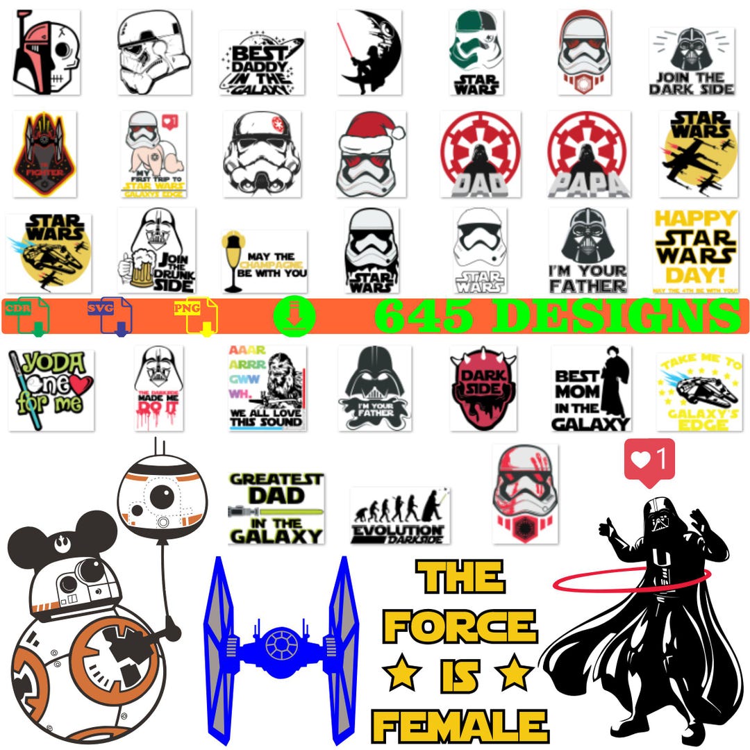 Bundle Pack 645 design diseño Galaxias Star r2 jedi galactic force ...