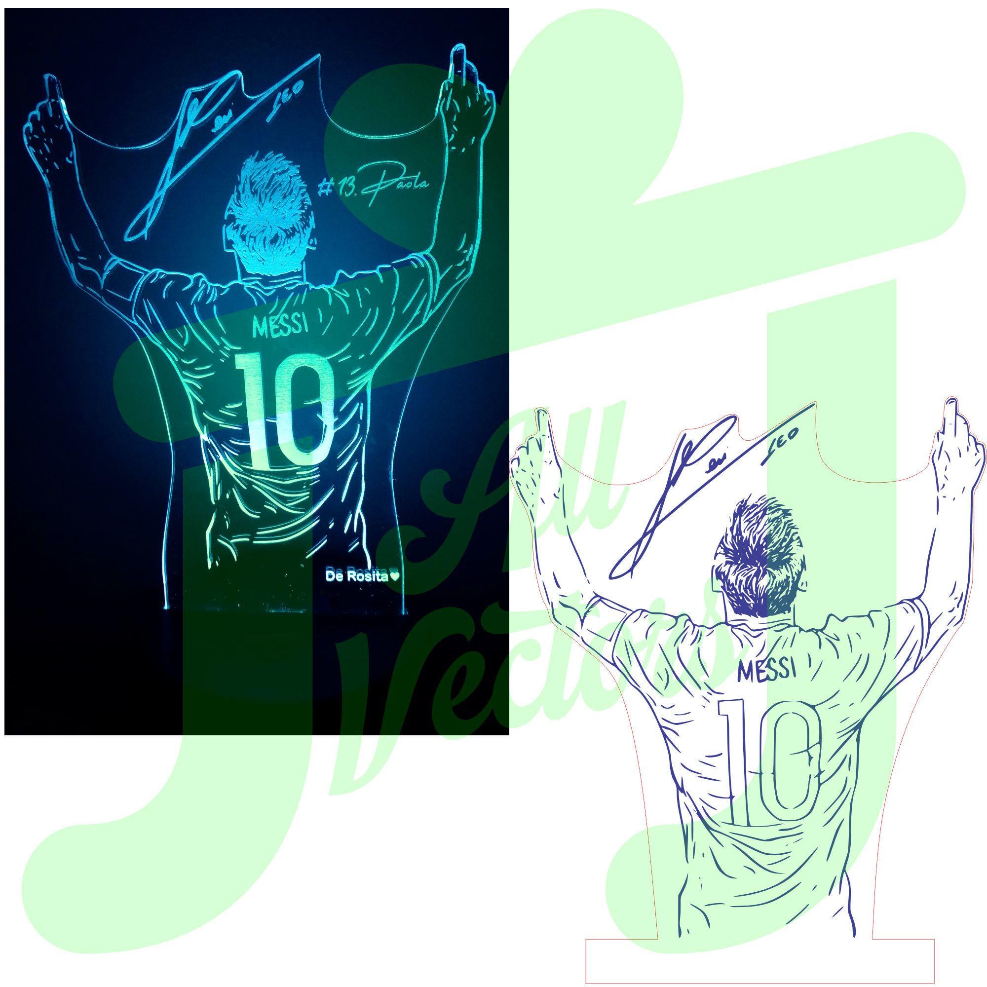 Bundle Pack 30 design diseño Messi Barcelona Miami Futbol Soccer laser ...