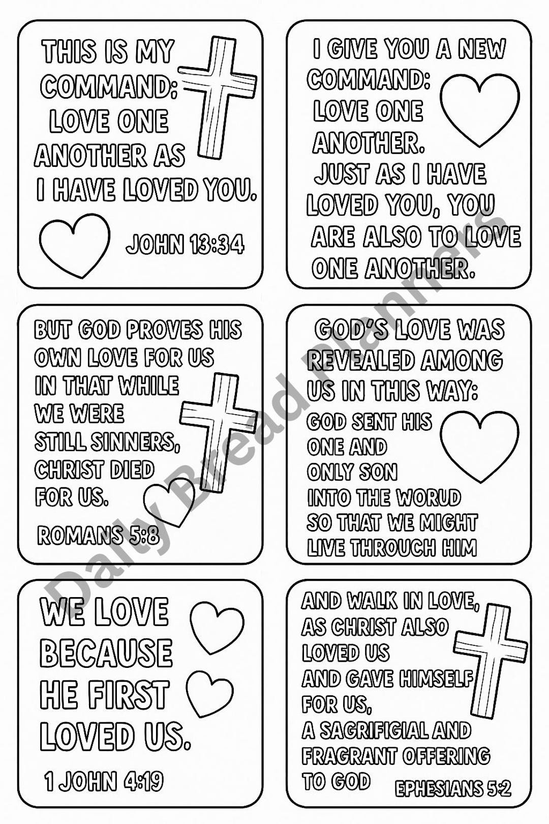 Jesus is Love Printable Set for Kids | Scripture Coloring Pages + Bible ...