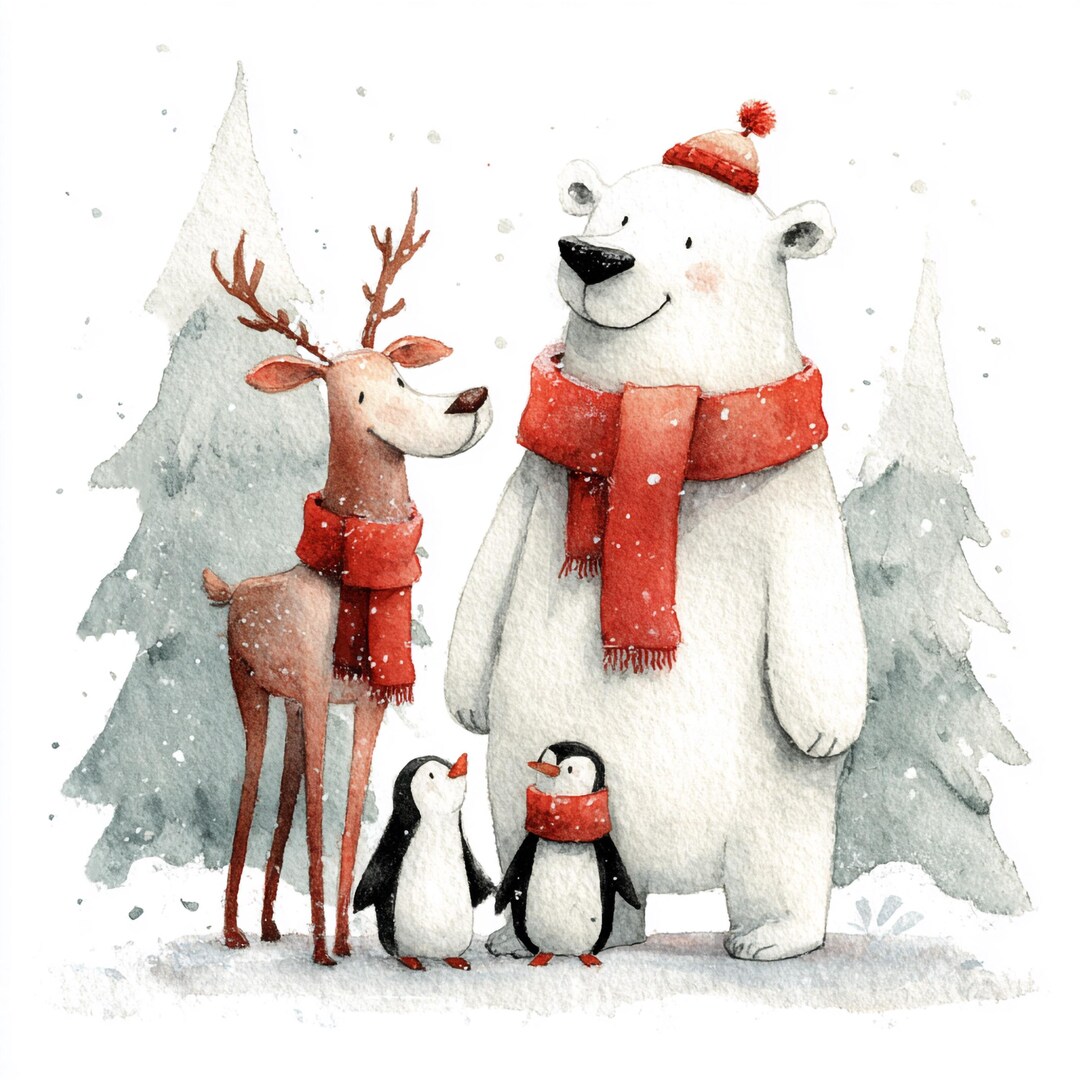 Polar Bear and Friends Clip Art 10 High Res Jpgs Scrapbooking, Junk ...