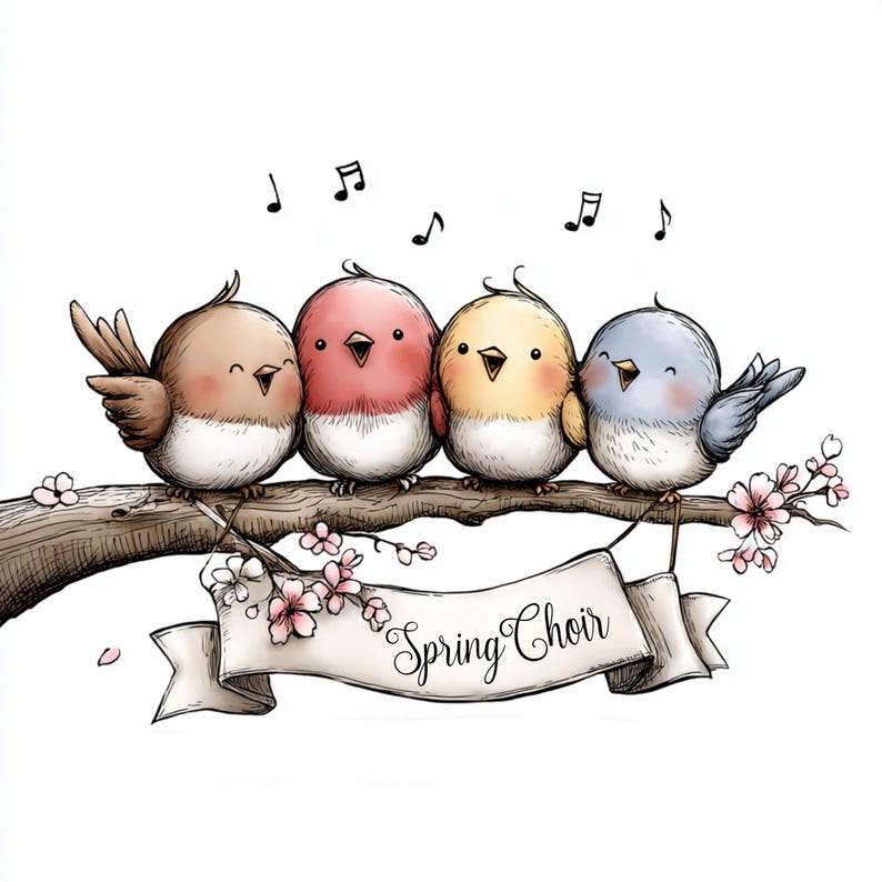 Spring Choir Clip Art 75 High Res Jpgs Scrapbooking, Junk Journals ...