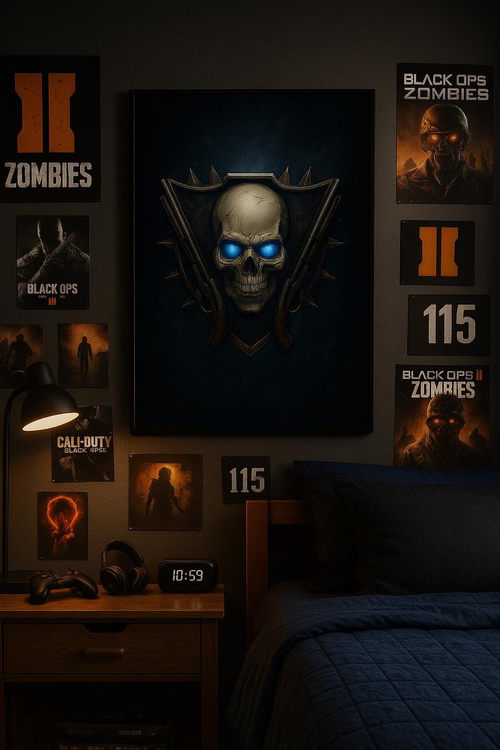 Poster COD Zombies Rank – Skull, Shotguns & Blue Eyes Art - Etsy