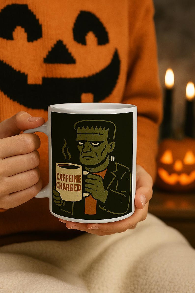 Frankenstein Coffee Mug: Vintage Halloween Caffeine Cup - Etsy