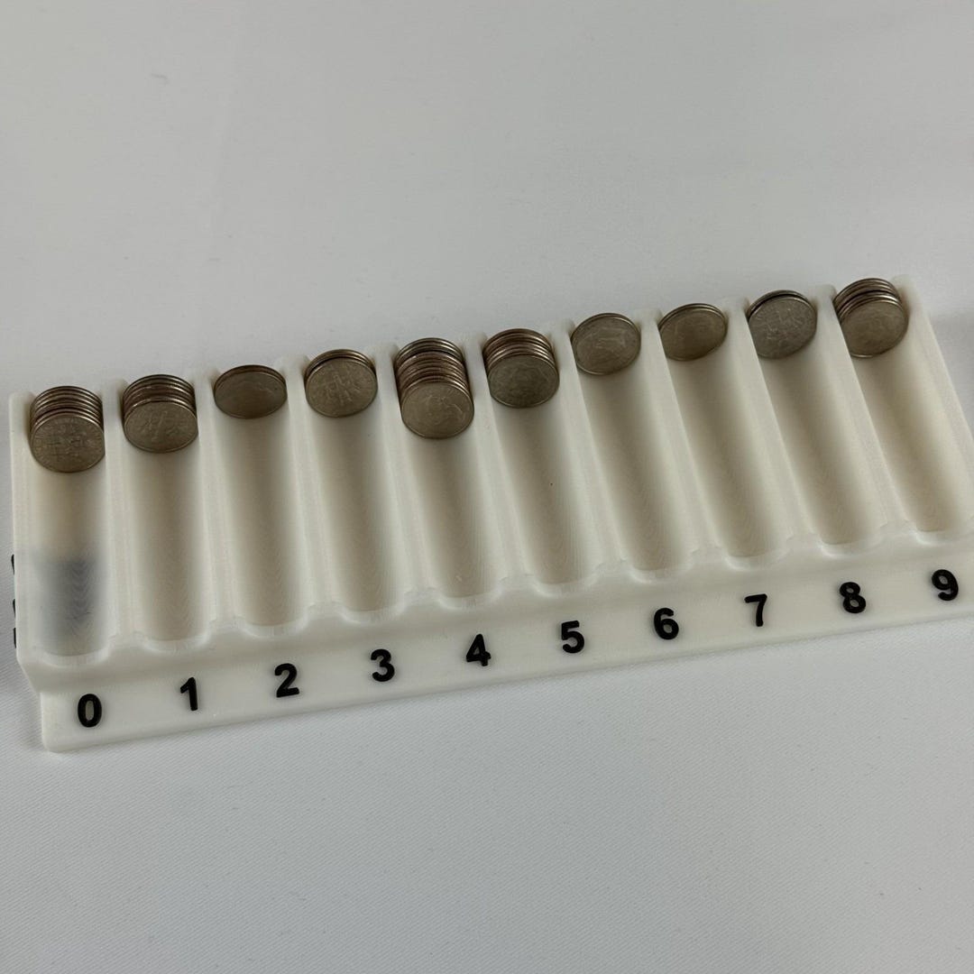 Dime Sorting Tray Coin Holder White With Black Denomination (exact Fit ...