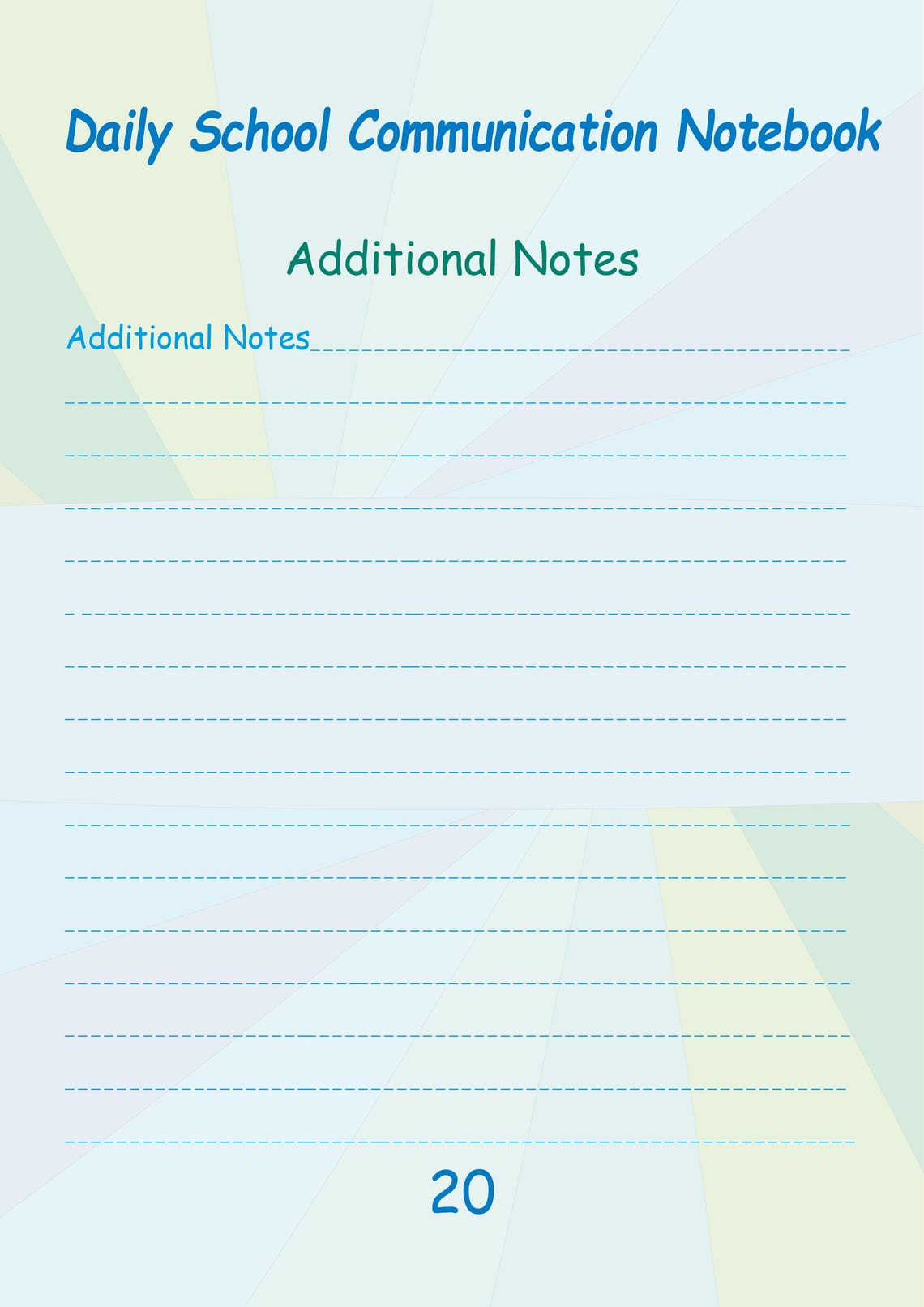 Printable School Communication Notebook - 20 Pajes PDF for Parents ...