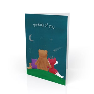 Thinking of You Long Distance Card Forest Friends Under - Etsy