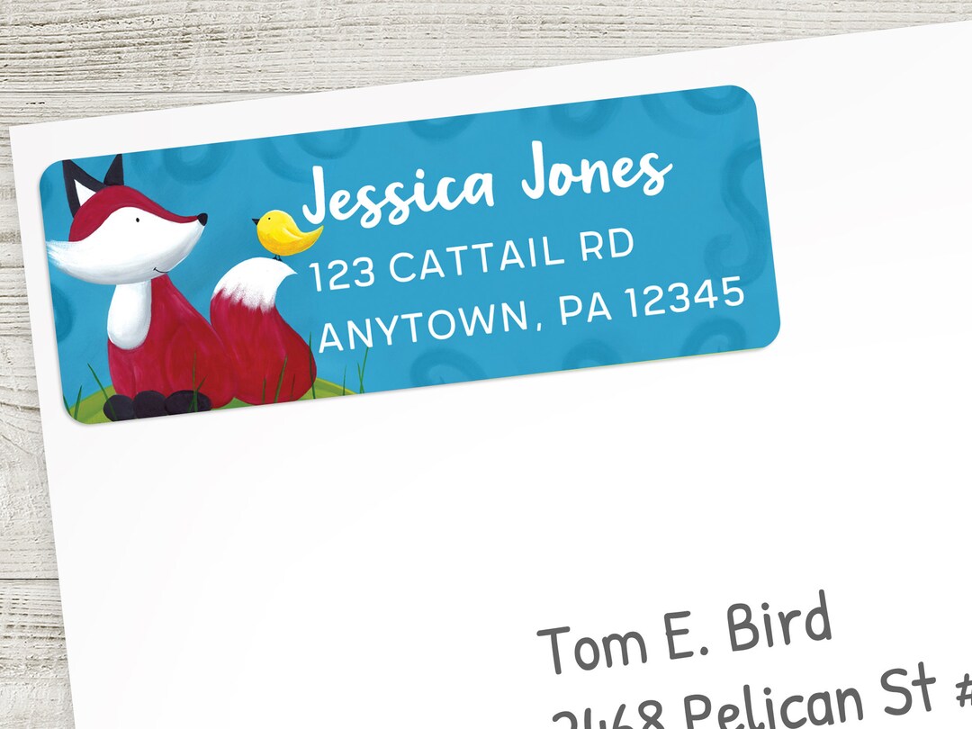 Fox Address Labels SHEET OF 30 Personalized Custom - Etsy