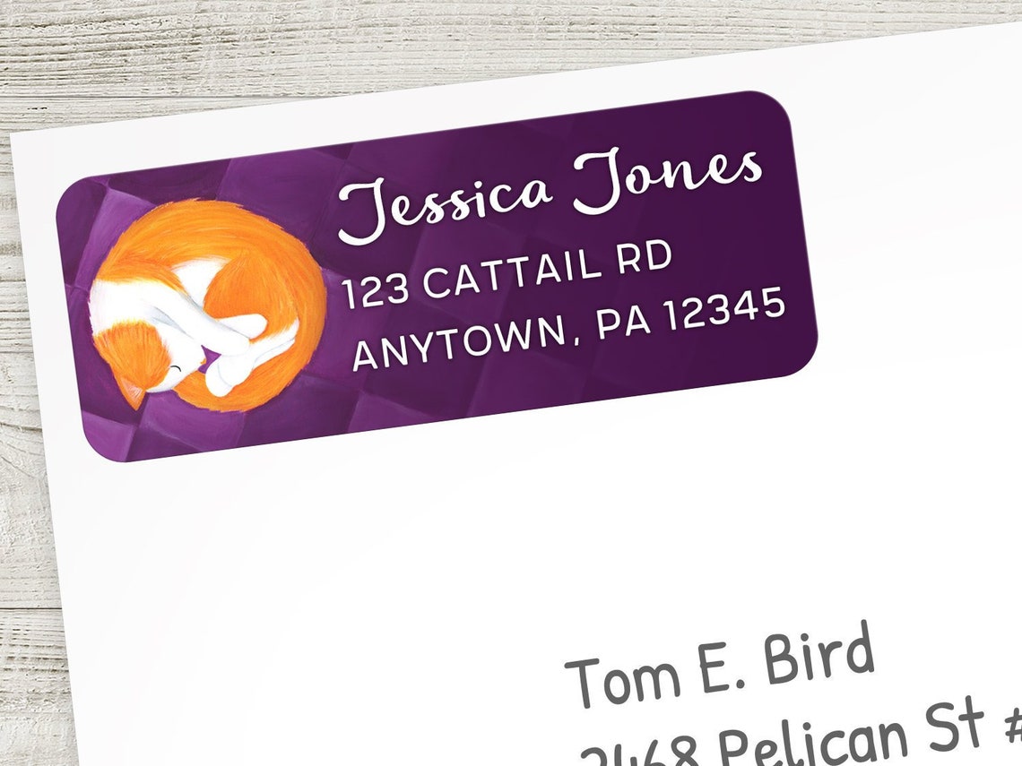 Orange Tabby Cat Address Labels SHEET OF 30 Custom Kitty - Etsy