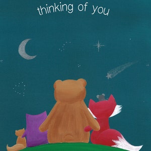 Thinking of You Long Distance Card Forest Friends Under - Etsy