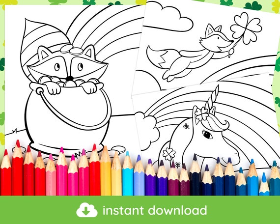 10 St Patricks Day Animal Coloring Pages St. Patrick's | Etsy