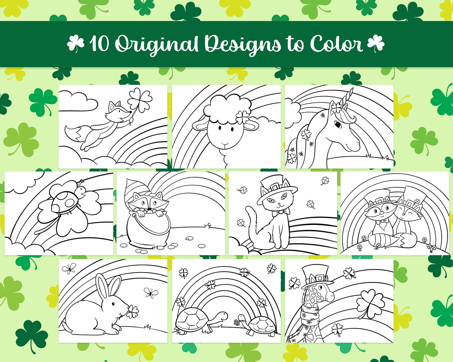 10 St Patricks Day Animal Coloring Pages St. Patrick's - Etsy