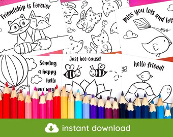 Coloring Postcards - Etsy