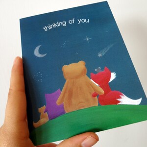 Thinking of You Long Distance Card Forest Friends Under - Etsy