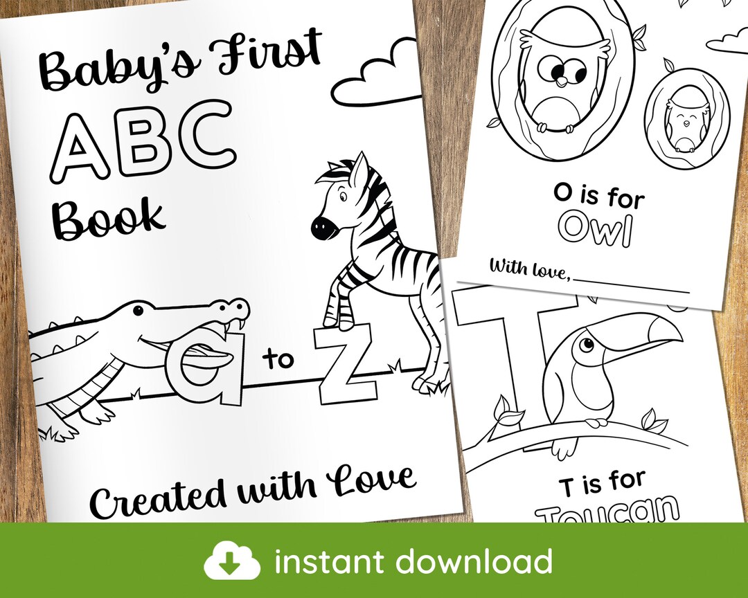 Baby's First ABC Book Baby Shower Guestbook Instant - Etsy