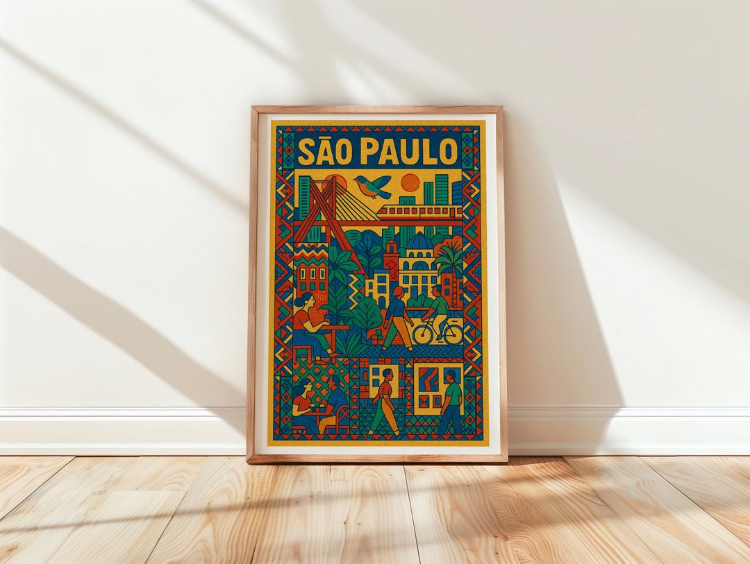 Sao Paulo Wall Art | Brazil Travel Poster | Latina Style Print ...