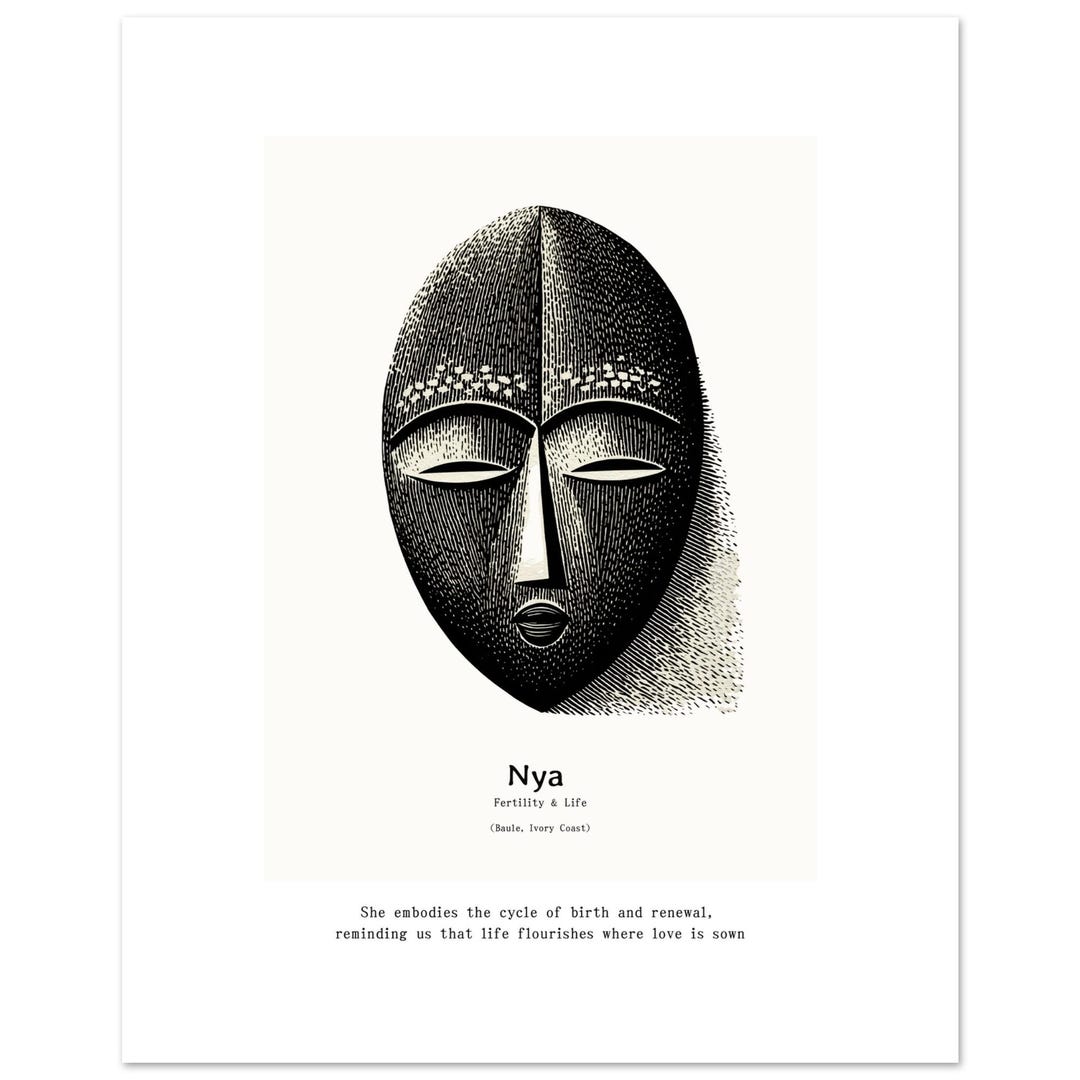 Nya African Mask Poster – Baule Ivory Coast Wall Art, Fertility & Life ...