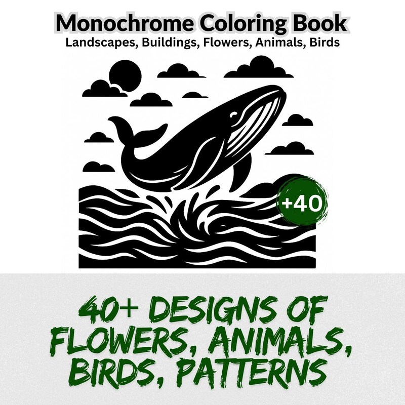 Monochrome coloring book - Etsy France
