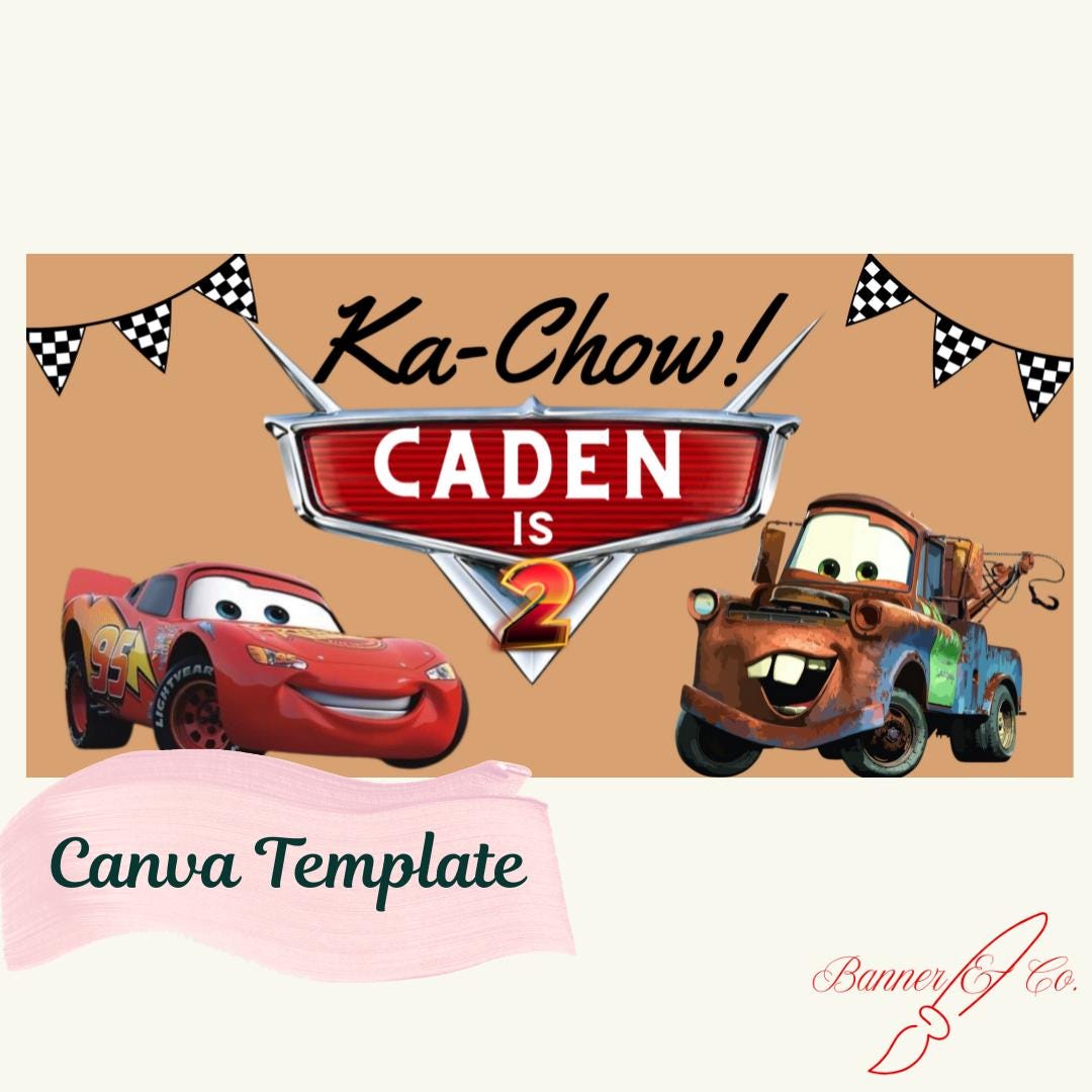 Race Car Banner Template - Etsy