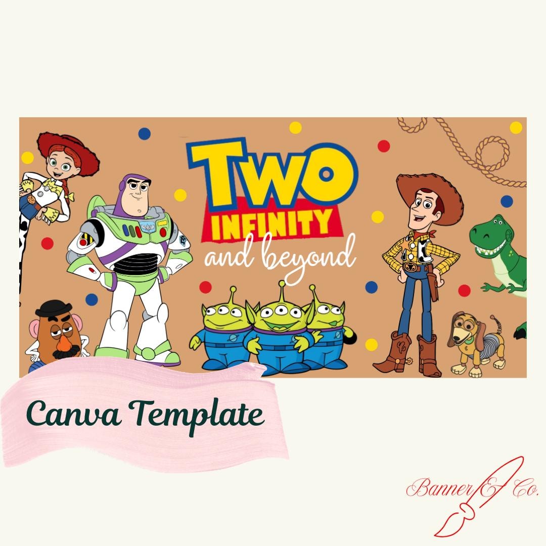 Two Infinity Banner Template | Digital Canva File Template - Etsy