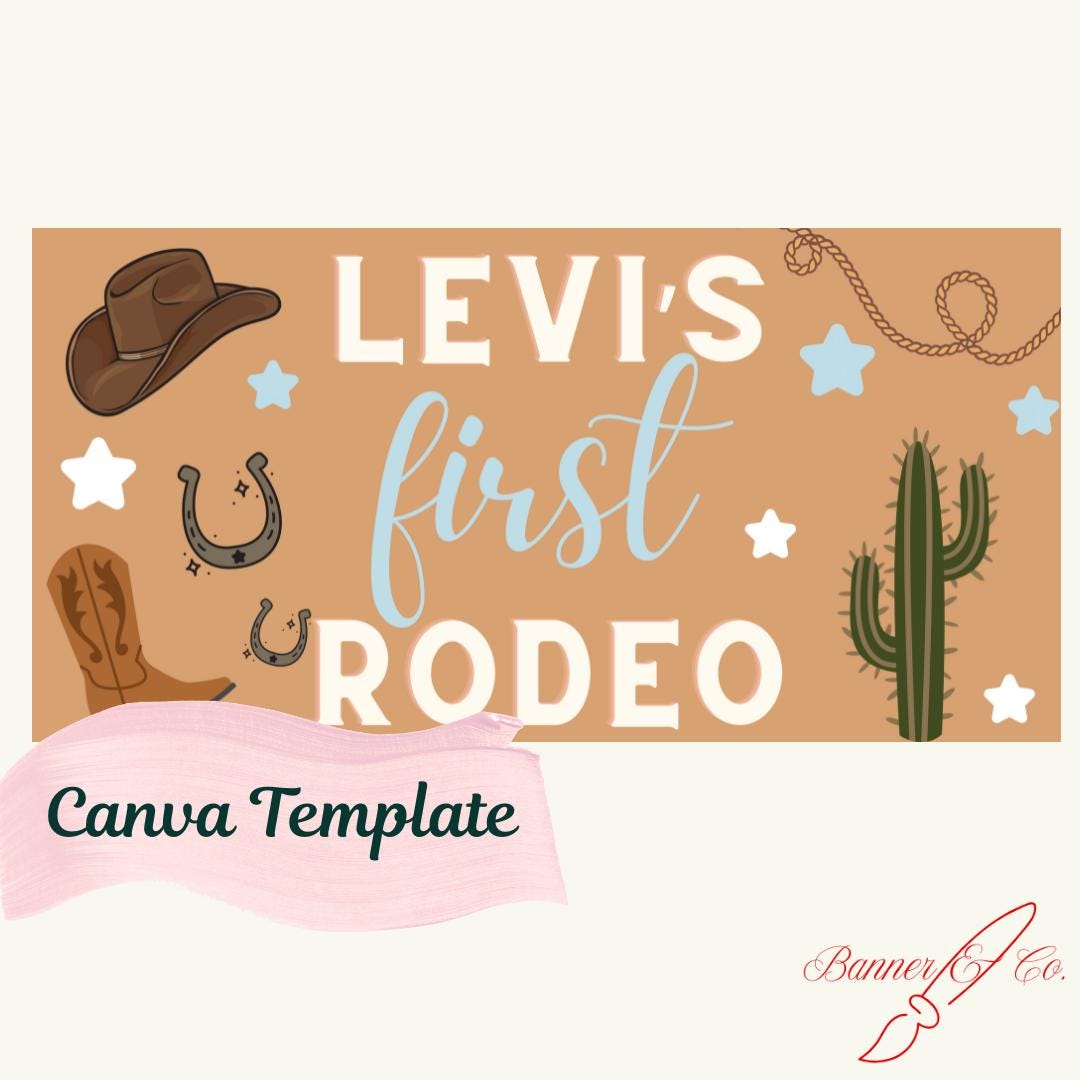 First Rodeo Banner Template - Etsy