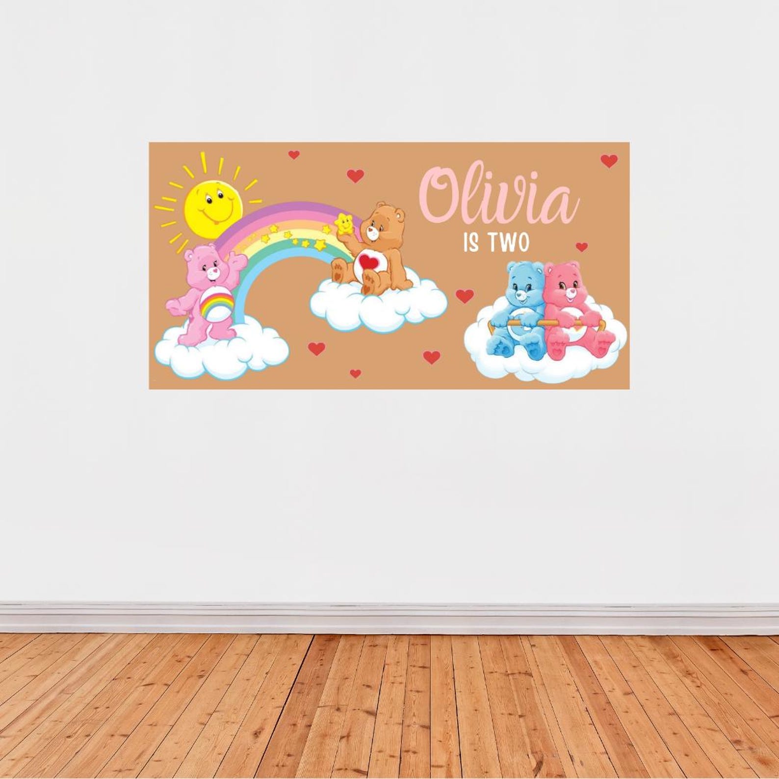 Rainbow Bear Banner Template - Etsy