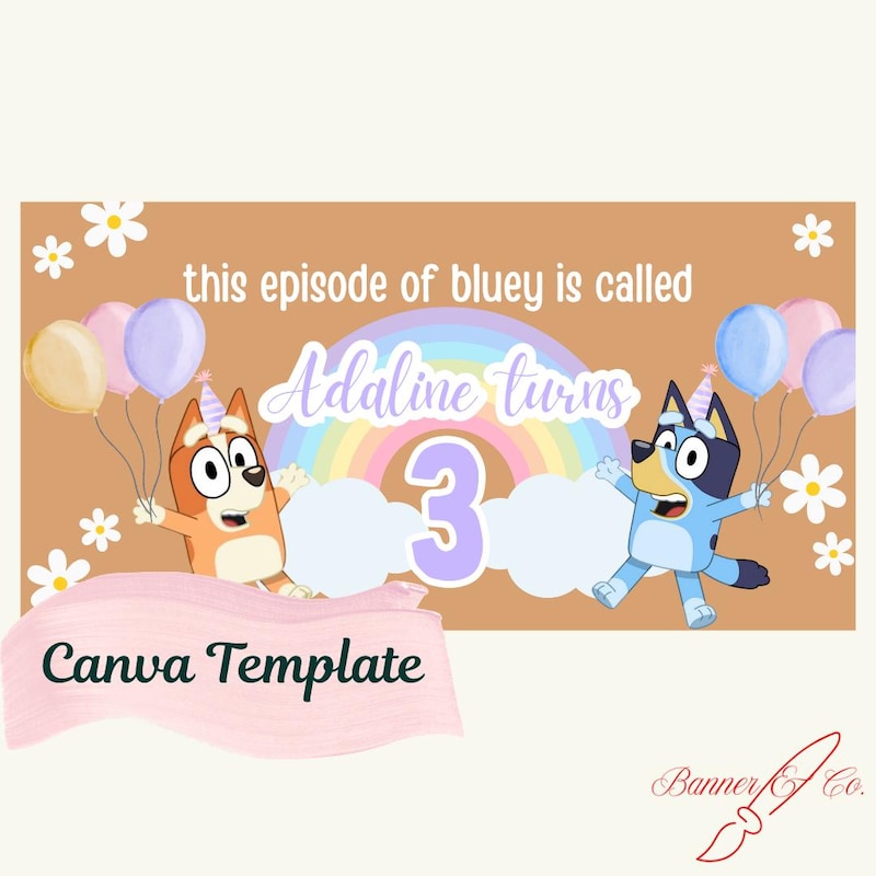 Bluey Birthday Sign Girls - Etsy