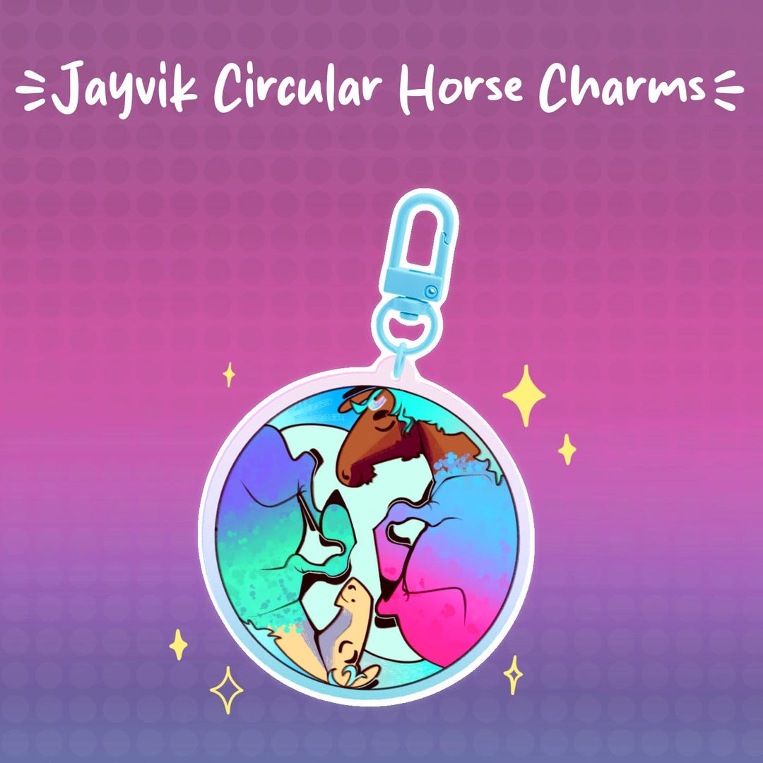Jayvik Inspired Horse Acrylic Charm and Button - Keychain Holographic ...