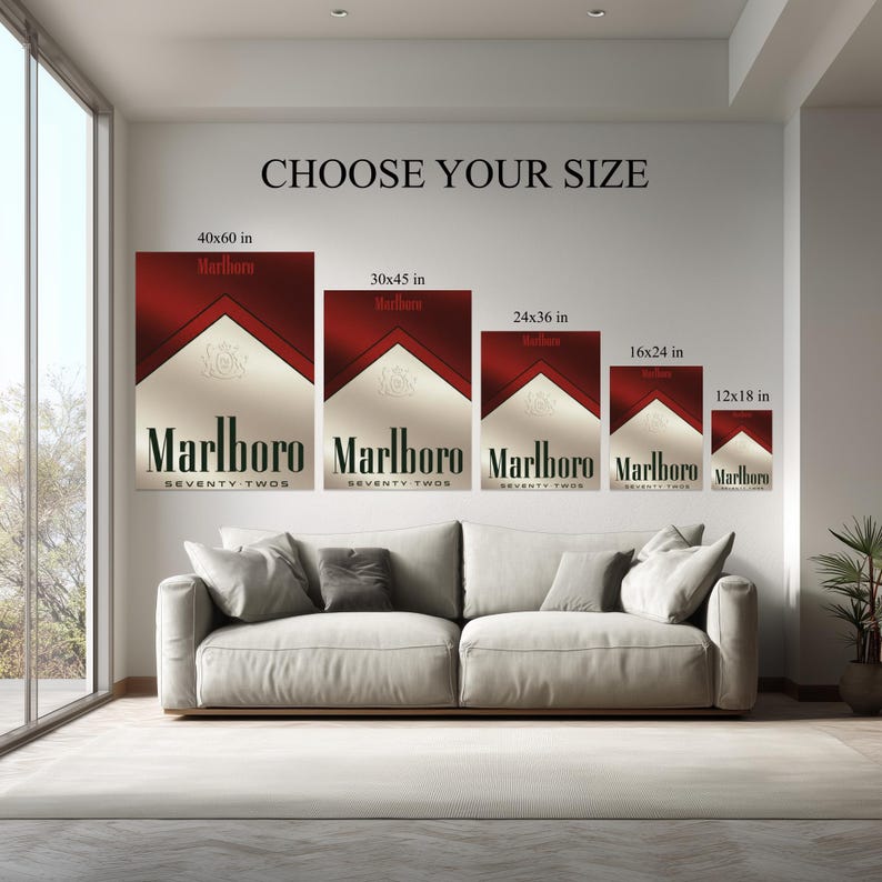 Vintage Marlboro Seventy-twos Canvas Print – Retro Pop Art Wall Decor ...