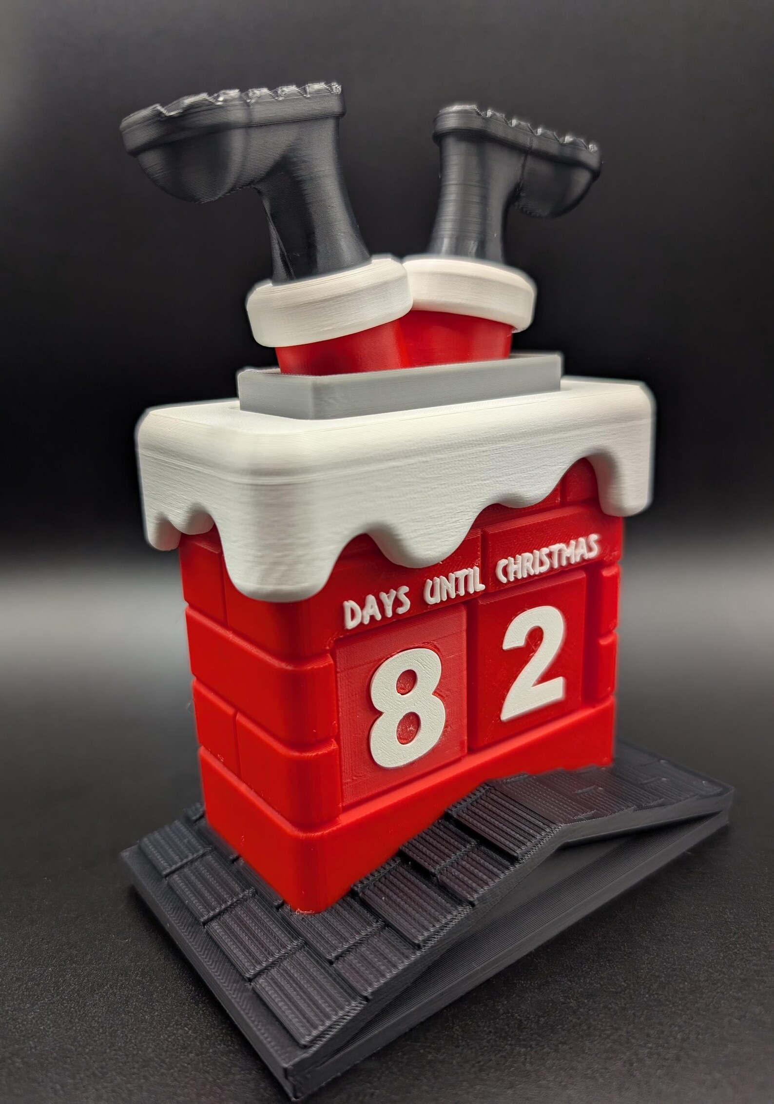 3D Printed Santa Chimney Christmas Countdown - Holiday Mantel Decor ...