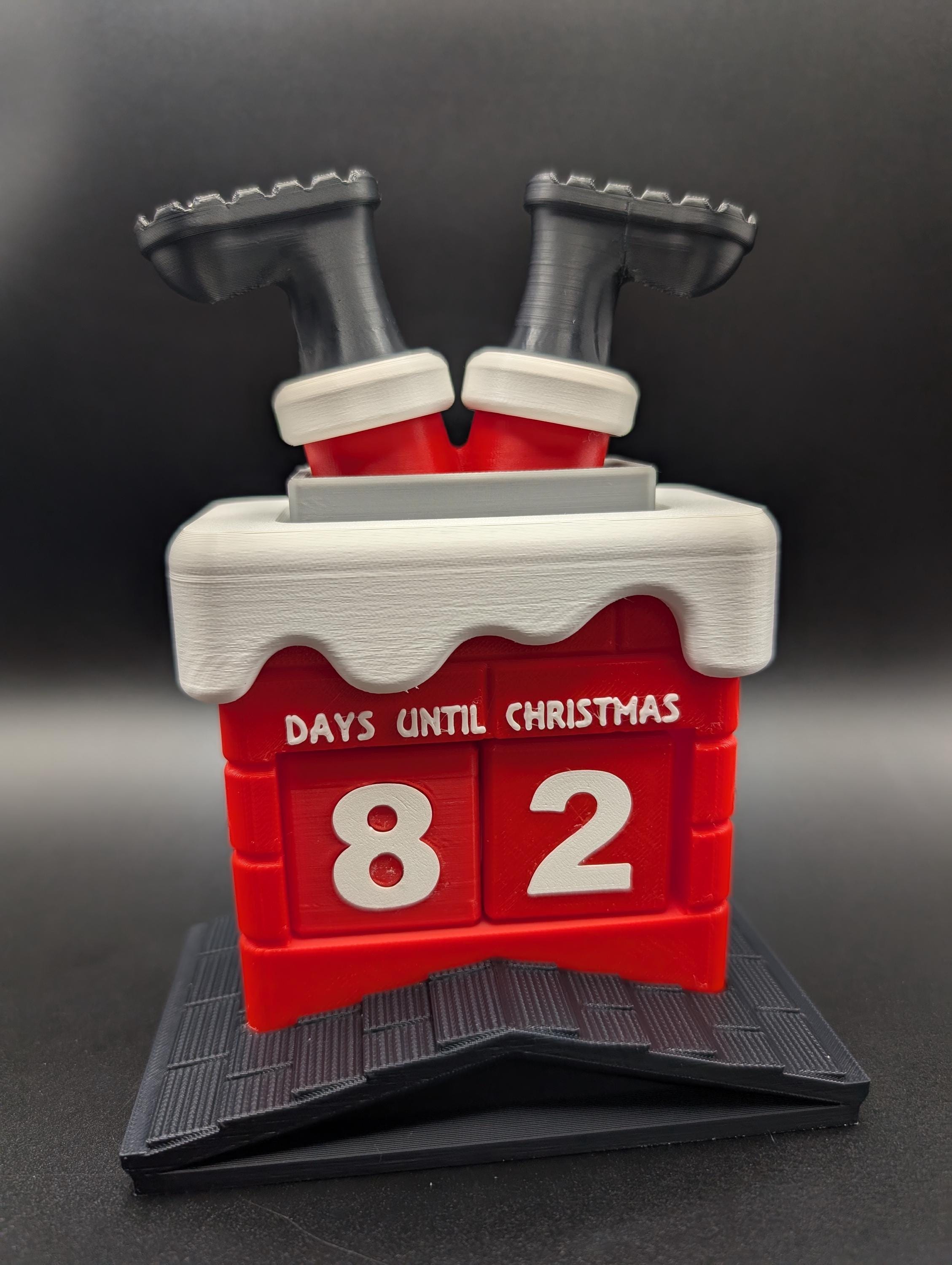 3D Printed Santa Chimney Christmas Countdown - Holiday Mantel Decor ...
