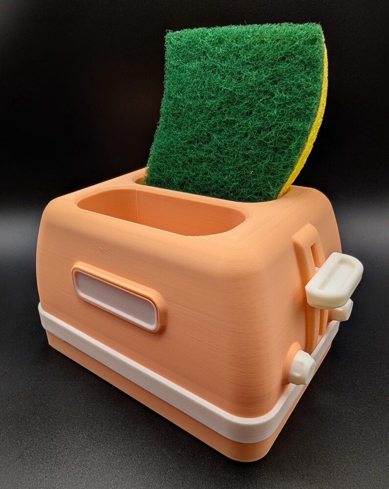 Retro Toaster Sponge & Soap Holder With Removable Drain Pan– 3D Printed ...