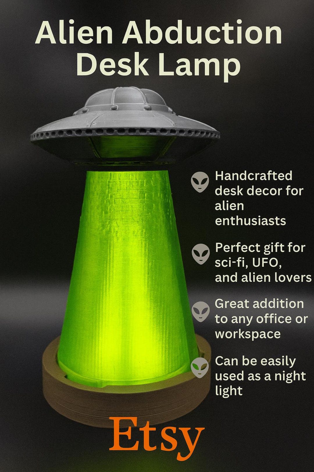 Alien Abduction Desk Lamp – 3d-printed UFO Night Light - Etsy