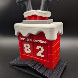 3D Printed Santa Chimney Christmas Countdown - Holiday Mantel Decor ...