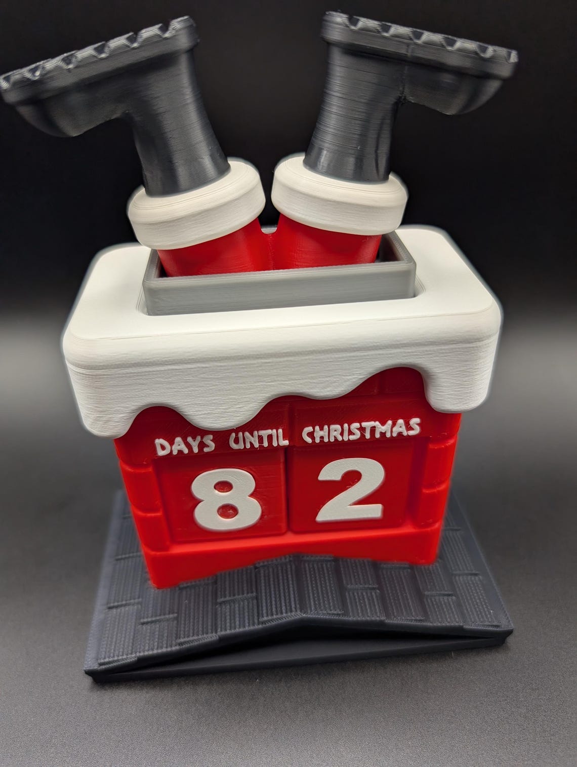 3D Printed Santa Chimney Christmas Countdown - Holiday Mantel Decor ...