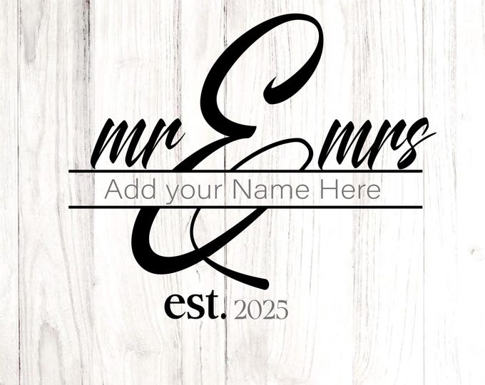 Mr and Mrs Svg, Spilt Monogram Svg, Last Name Sign Svg, Cricut ...