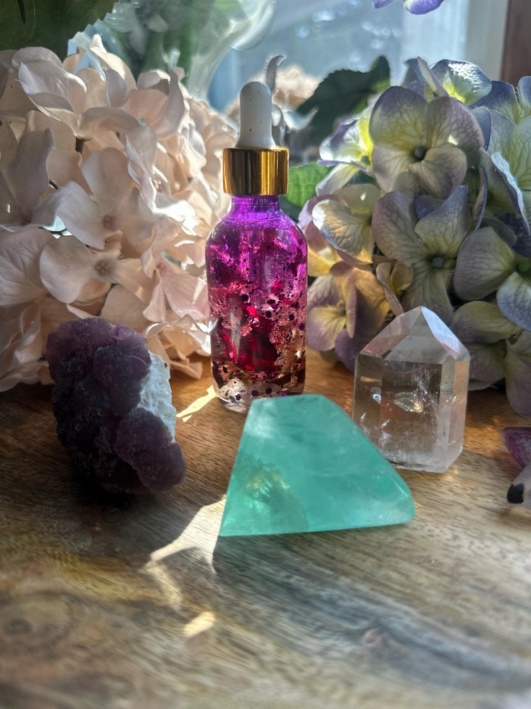 Prosperity Aromatherapy Oil: Rose Quartz Crystal Infusion, Abundance ...