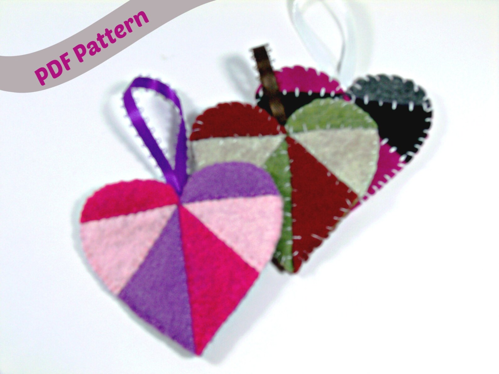 Felt Patch Heart Ornament PDF Pattern - Etsy