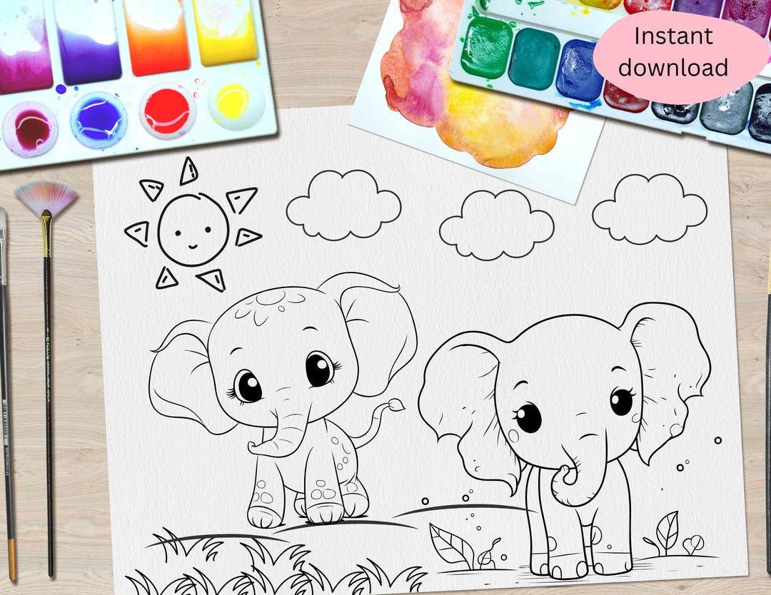 Printable Grassland Animals Coloring Book for Kids, Instant Download ...